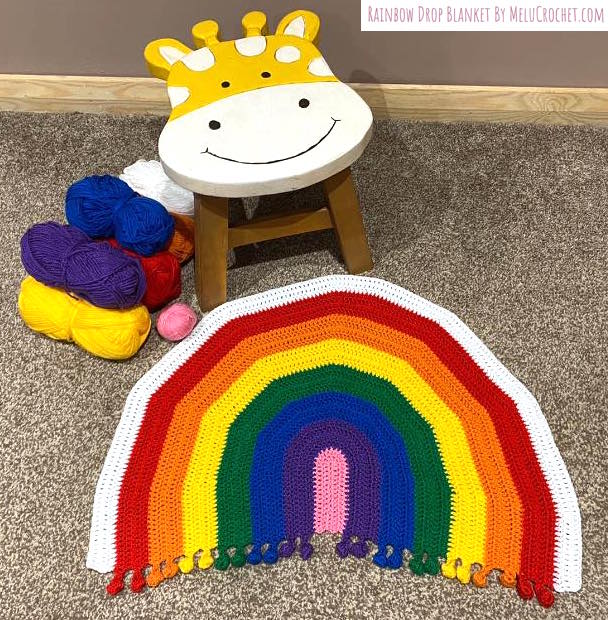 Melu Crochet: Rainbow Drop Blanket – Melu Crochet