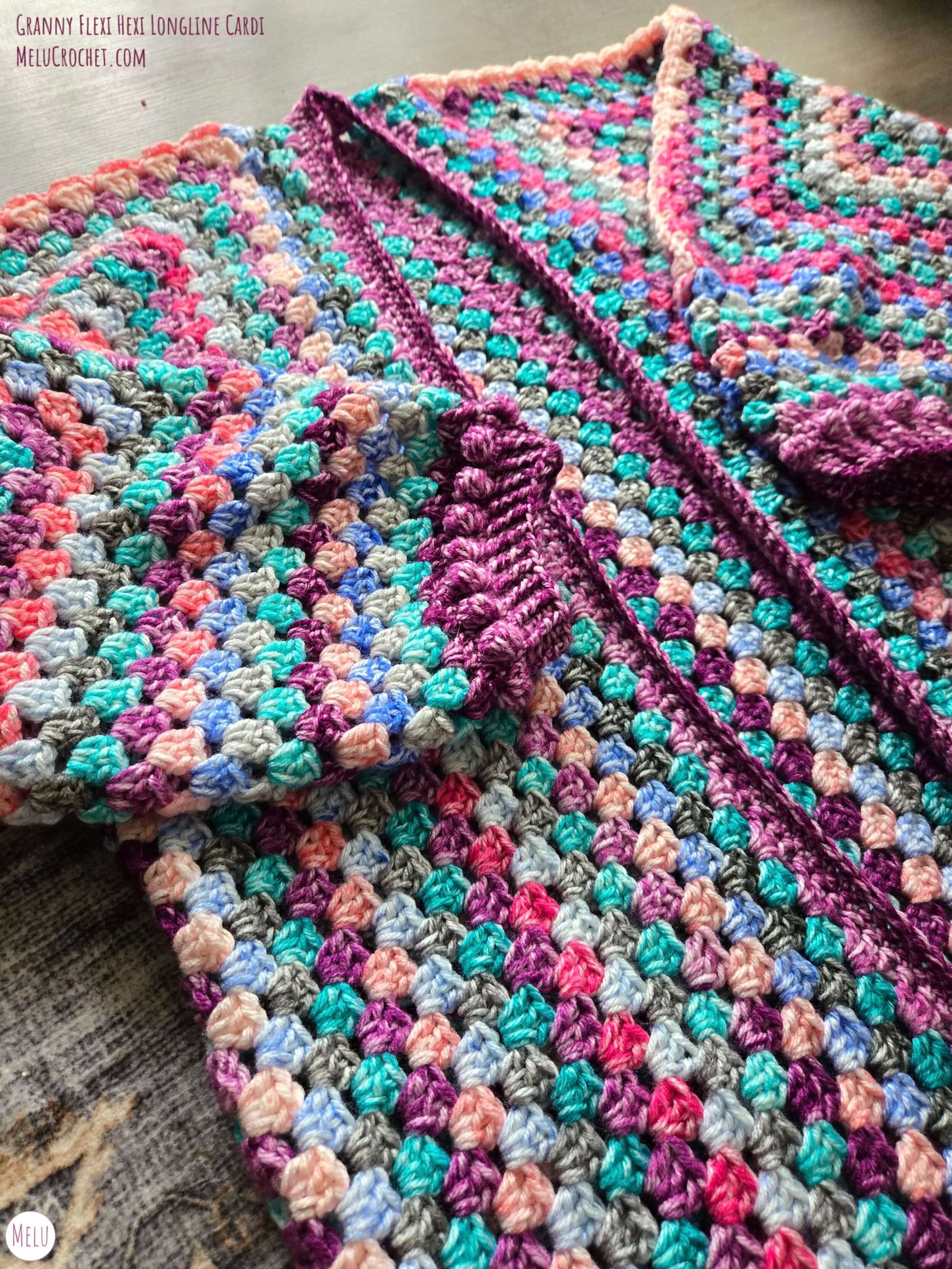Granny Flexi Hexi Longline Cardi Pattern by Melu Crochet – Melu Crochet