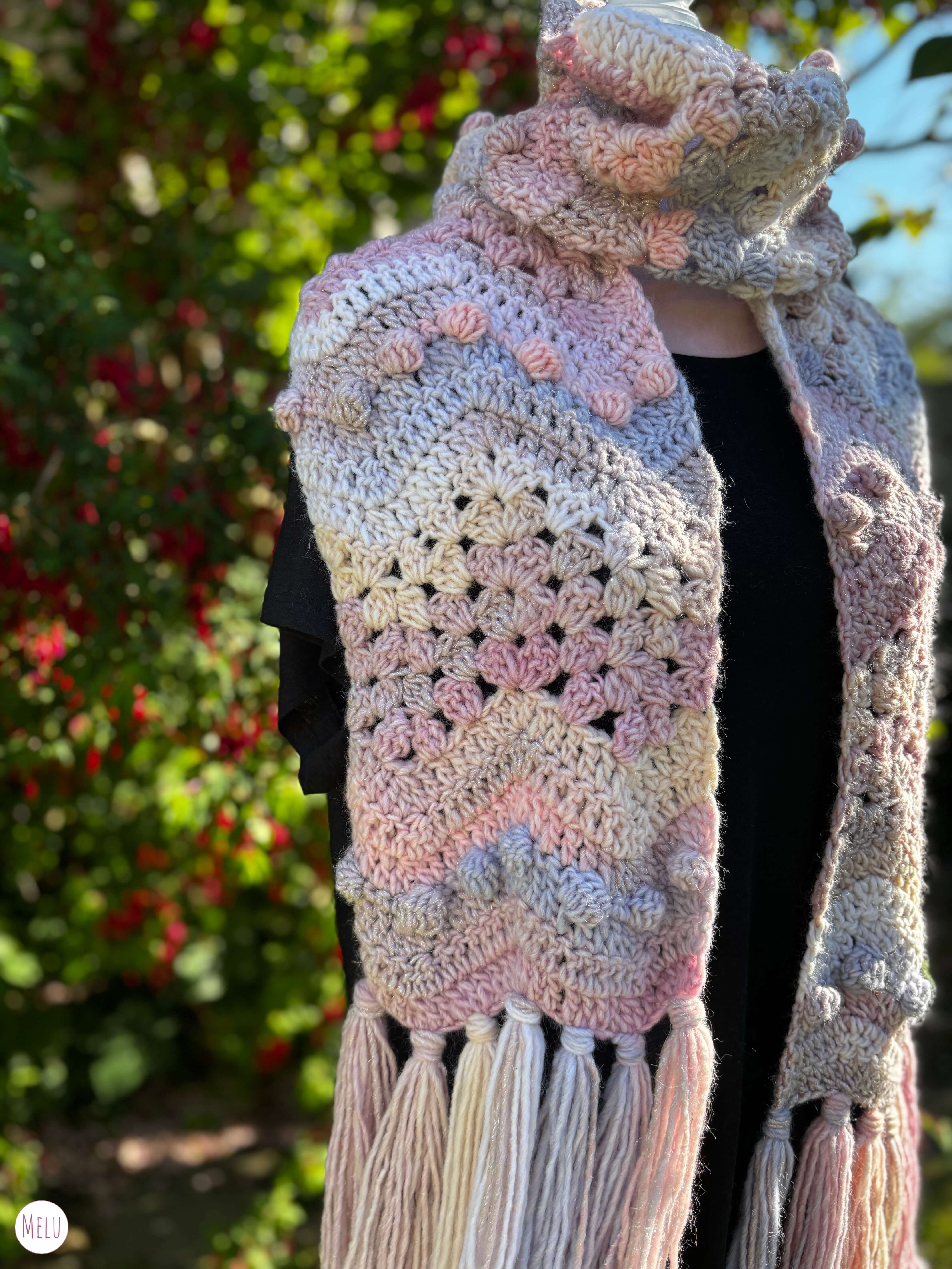 Boho Breeze Scarf Pattern by Melu Crochet – Melu Crochet