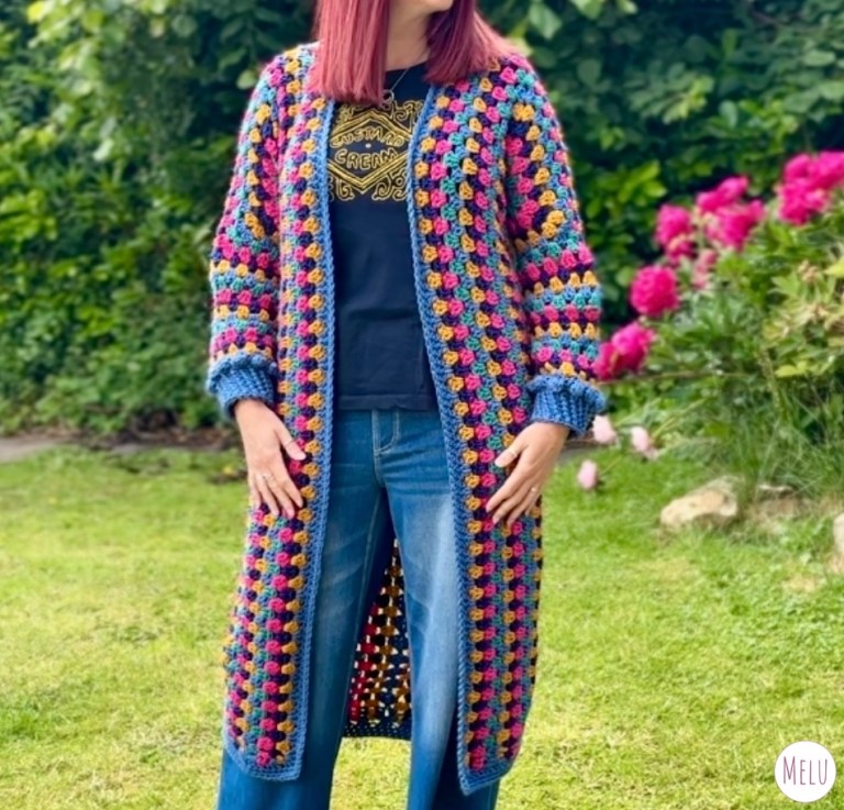 Granny Stripes Flexi Hexi Longline Cardi by Melu Crochet – Melu Crochet